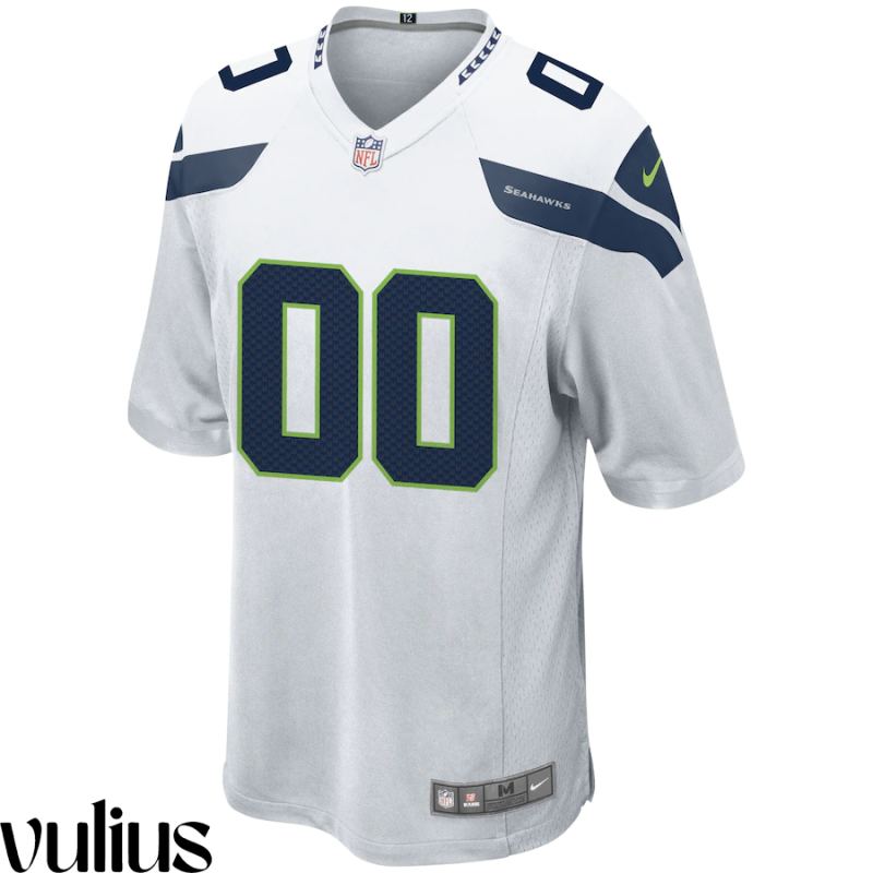 Seattle Seahawks Custom Jersey, White Men's, Road Game Custom Jersey ...